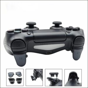 Ambertown L2 R2 Trigger Extenders Buttons with Dustproof Plug for Playstation 4 PS4 PS4 Slim Pro Controller Black