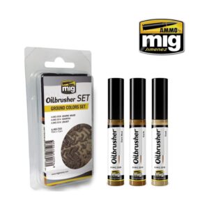 ammo mig-7503 ground colors oilbrushers set, multicolour