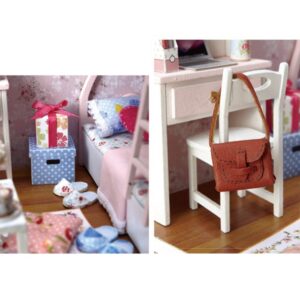 Flever Dollhouse Miniature DIY House Kit Creative Room with Furniture for Romantic Valentine's Gift(Because of Meeting You)