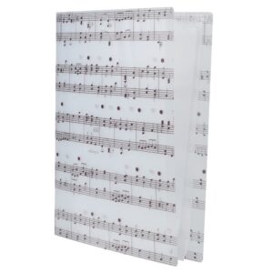 music sheet file paper storage folder documents holder blank sheet files plastic a4 size 40 pockets (music sheet white)