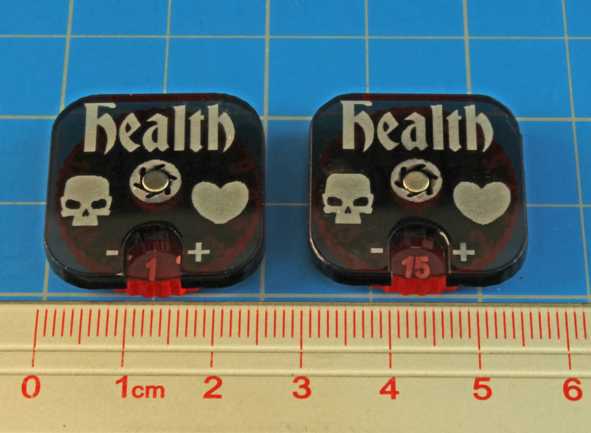 LITKO Dungeon Health Dials, Translucent Grey and Fluorescent Pink (2)