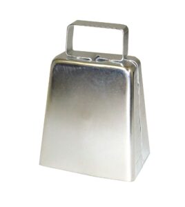 aci party and spirit accessories 236940 metallic silver 3" cowbell metal cowbell, metallic silver