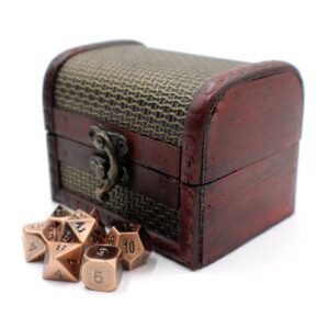 Metal D20 Dice Set with Storage Box/Chest for Roleplaying Games