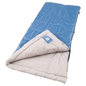 coleman sunridge 75x33 inch rectangle sleeping bag blue