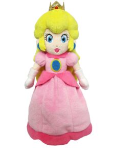 little buddy super mario all star collection 1418 peach stuffed plush, 10",multicolor