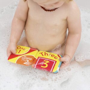 Floating Baby Bath Books Set of 4 - Bath Books for Babies, Infants - Waterproof, Mold-Free Bath Toys for Learning & Early Education (Fruit, Ocean, ABC, Numbers Books)