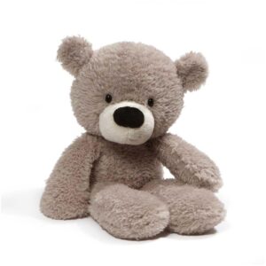 gund fuzzy teddy bear, premium stuffed animal for ages 1 and up, gray, 13.5”