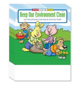 zoco - keep our environment clean - kids coloring books (25 bulk pack, without crayons) - conservation, recycling - earth day supplies - educational activities for kids