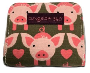 bungalow 360 billfold zippered wallet (pig)