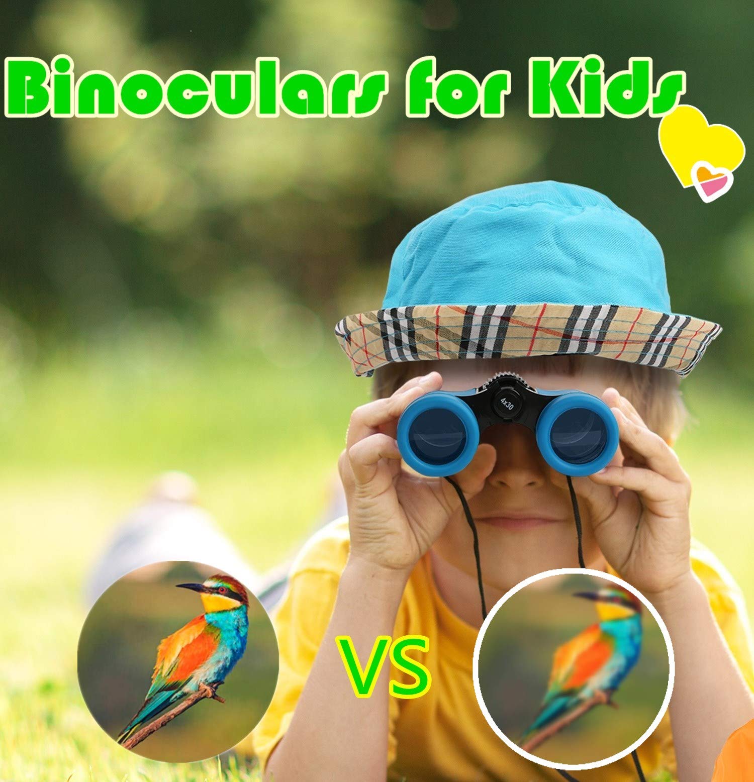 Scotamalone Kids Binoculars Shock Proof Toy Binoculars Set for Age 3-12 Years Old Boys Girls Bird Watching Educational Learning Hunting Hiking Birthday Presents