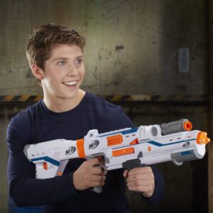 NERF Modulus Mediator Blaster - Fires 6 Darts in a Row, Pump Action, Slam Fire, Includes 6-Dart Clip and 6 Official Nerf Elite Darts (Amazon Exclusive)