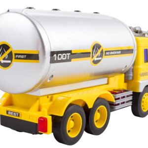 WolVolk Friction Powered Oil Tanker Truck Toy with Lights and Sounds for Kids