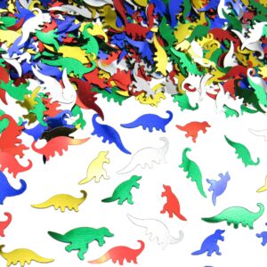 dinosaur metallic confetti (75 grams 5,250 pieces) t-rex brontosaurus jungle foil jurassic dino glitter for kids and children birthday party, arts & crafts by jpaco