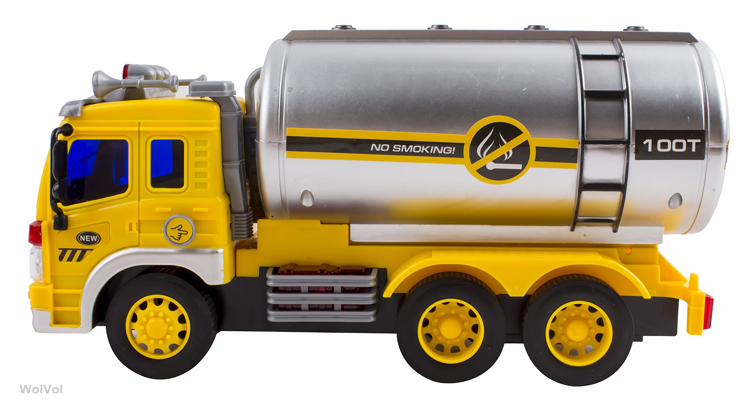 WolVolk Friction Powered Oil Tanker Truck Toy with Lights and Sounds for Kids