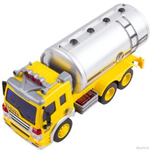 WolVolk Friction Powered Oil Tanker Truck Toy with Lights and Sounds for Kids