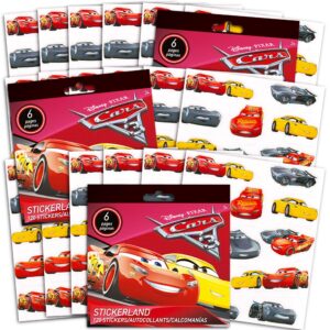 disney cars 3 movie cars stickers party favors - bundle with 18 sheets and over 200+ stickers (cars party supplies)