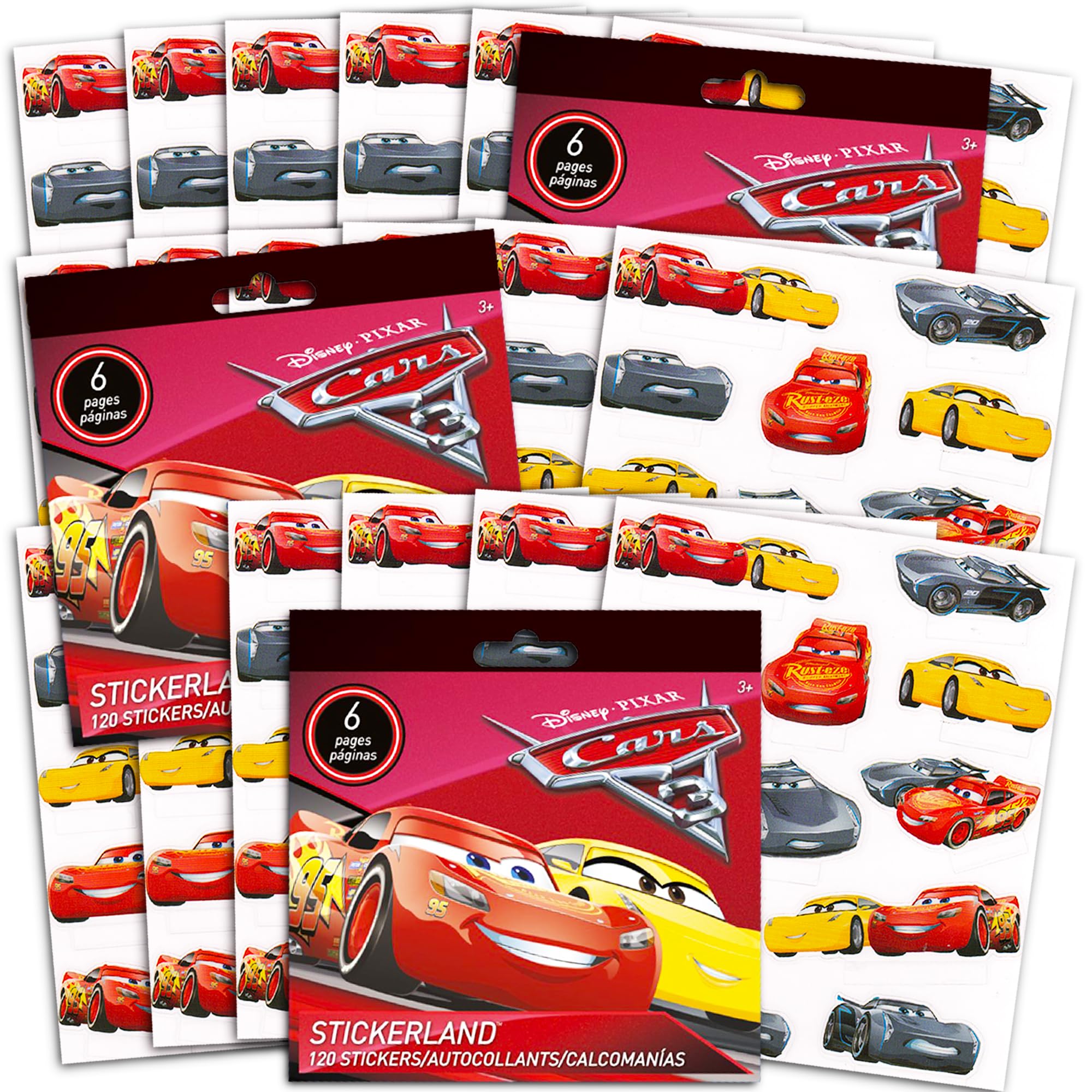 Disney CARS 3 Movie Cars Stickers Party Favors - Bundle with 18 Sheets and Over 200+ Stickers (Cars Party Supplies)