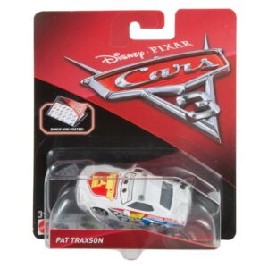 Disney Cars Toys Toys Pat Traxson Die-cast Vehicle, Miniature, Collectible Racecar Automobile Toys Based on Cars Toys Movies, For Kids Age 3 and Older, Multicolor, DXV80