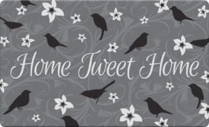 toland home garden 800378 home tweet home- gray bird door mat 18x30 inch outdoor doormat for entryway indoor entrance