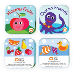 Floating Baby Bath Books - Bath Books for Babies, Infants - Waterproof, Mold-Free Bath Toys for Learning & Early Education (Set of 2 - Fruits & Sea Animals)