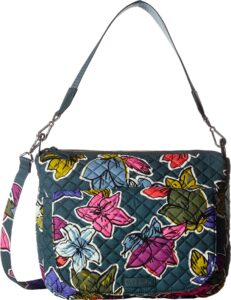 vera bradley carson shoulder bag, signature cotton, falling flowers