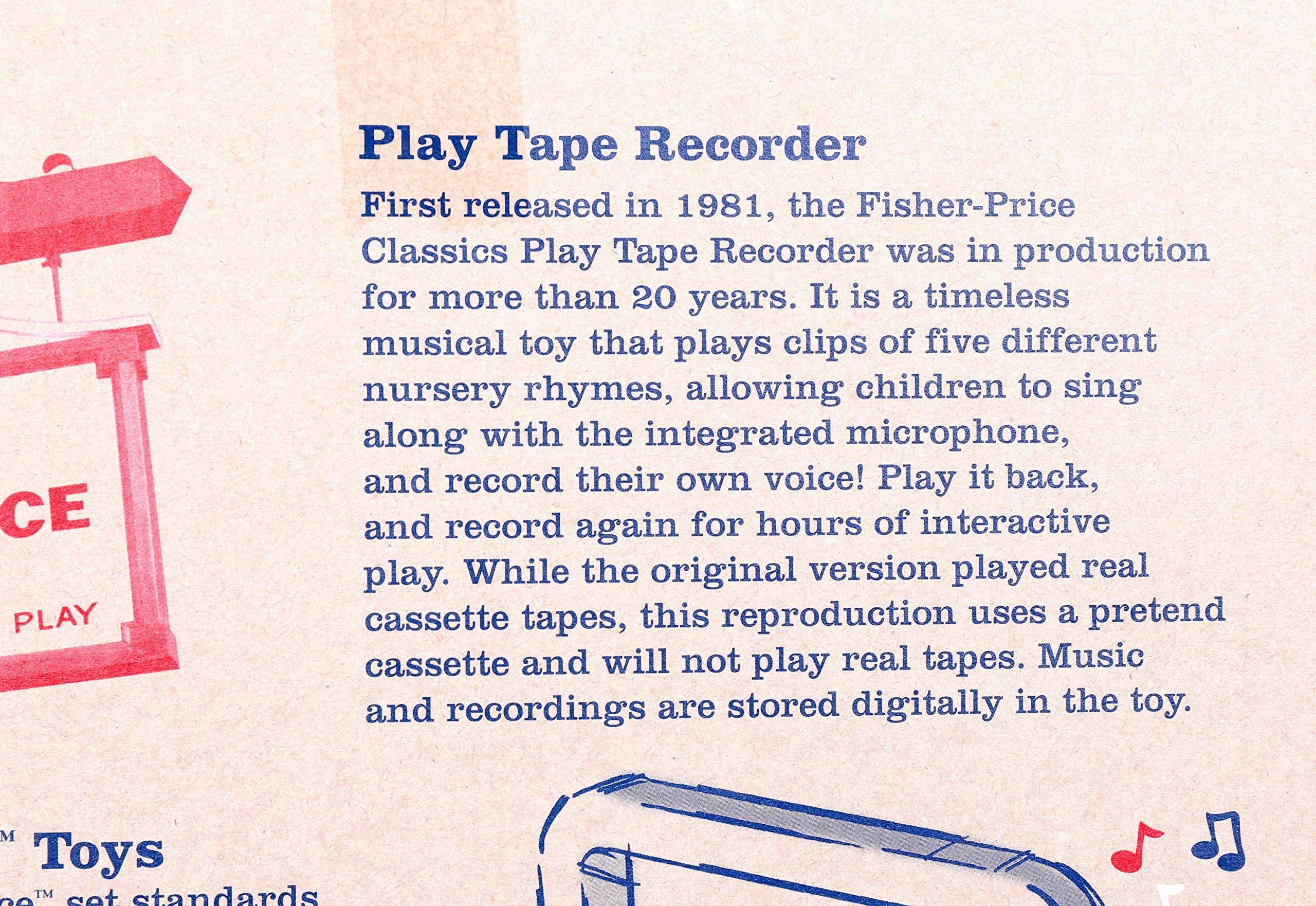 Fisher-Price Play Tape Recorder, 36 months to 180 months