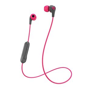 jlab jbuds pro wireless signature earbuds, graphite/pink, titanium 10mm drivers, 10-hour battery life, music controls, noise isolation, bluetooth 4.1 extra gel tips and cush fins