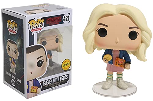 Funko POP [Stranger Things] - Eleven in Wig with Eggos Limited Edition Chase Pop! Vinyl Figure (Bundled with Compatible Pop Box Protector Case), Multicolor, 3.75 inches