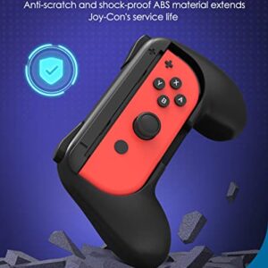 MoKo Grip for Nintendo Switch OLED Model Joycon & Switch Joy-Con, [2-Pack] Ergonomic Hand Grip Controller Handle Kit Compatible with Nintendo Switch/Switch OLED 2021 Joy Cons Controllers, Black