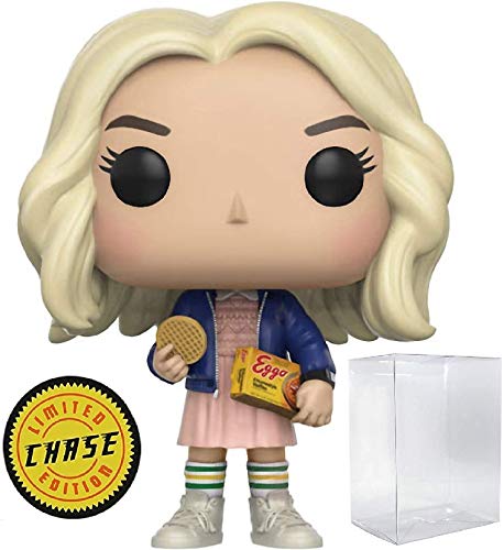 Funko POP [Stranger Things] - Eleven in Wig with Eggos Limited Edition Chase Pop! Vinyl Figure (Bundled with Compatible Pop Box Protector Case), Multicolor, 3.75 inches