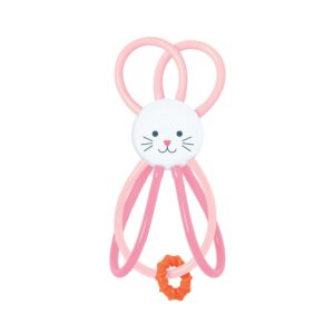 manhattan toy zoo animal winkel bunny rabbit multicolor rattle & sensory teether for baby and toddler