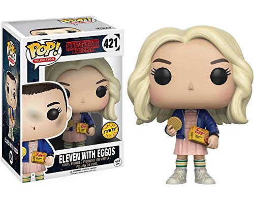 Funko POP [Stranger Things] - Eleven in Wig with Eggos Limited Edition Chase Pop! Vinyl Figure (Bundled with Compatible Pop Box Protector Case), Multicolor, 3.75 inches