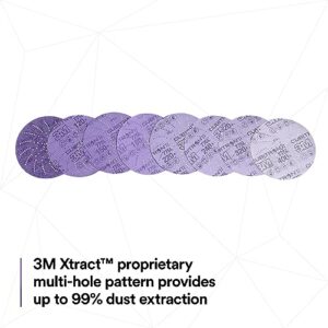 3M Xtract Cubitron II Hookit Clean Sanding Film Disc 775L, 220+, 5 in, Pack of 50 Hook and Loop Sanding Discs for Paint Preparation and Removal, General Sanding, Refining, Blending, and Featheredge