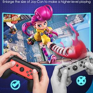 MoKo Grip for Nintendo Switch OLED Model Joycon & Switch Joy-Con, [2-Pack] Ergonomic Hand Grip Controller Handle Kit Compatible with Nintendo Switch/Switch OLED 2021 Joy Cons Controllers, Black