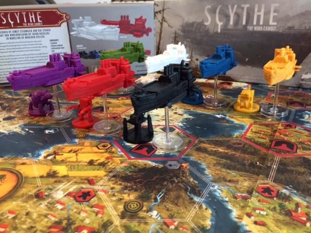 Stonemaier Games: Scythe: The Wind Gambit Expansion | Add to Scythe (Base Game) | Adds Airships and Resolutions (Two New Modules) | 1-5 Players, 140 Mins, Ages 14+