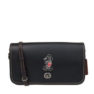 coach mickey penny crossbody in glove calf leather black