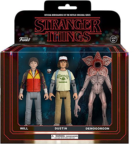 Funko Action Figure: Stranger Things 3 Pack - Pack 2, Will, Dustin, and Demogorgon Collectible