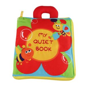 kakiblin quiet book for toddler portable baby soft activity book non-toxic early learning basic life skill toy, flower