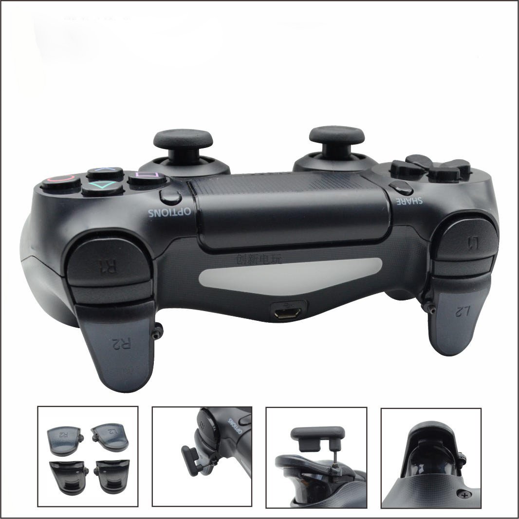 Ambertown L2 R2 Trigger Extenders Buttons with Dustproof Plug for Playstation 4 PS4 PS4 Slim Pro Controller Blue