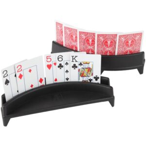 home-x playing card holder – 2 pcs portable hands-free design card holders for playing cards - playing card holders for adults and kids for poker parties, family game nights (cards not included)