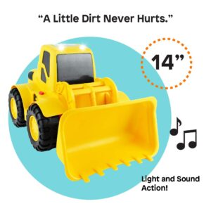 Boley Builders Large Bulldozer Front Loader Truck with Lights and Sounds - Kids Construction Toys and Vehicles for Toddlers Boys and Girls