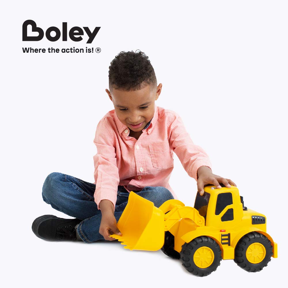 Boley Builders Large Bulldozer Front Loader Truck with Lights and Sounds - Kids Construction Toys and Vehicles for Toddlers Boys and Girls