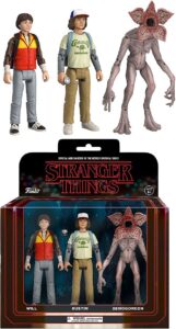 funko action figure: stranger things 3 pack - pack 2, will, dustin, and demogorgon collectible