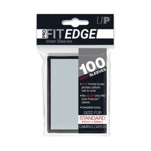 ultra pro standard size pro-fit edge deck protector sleeves w/ black border (100 ct.)