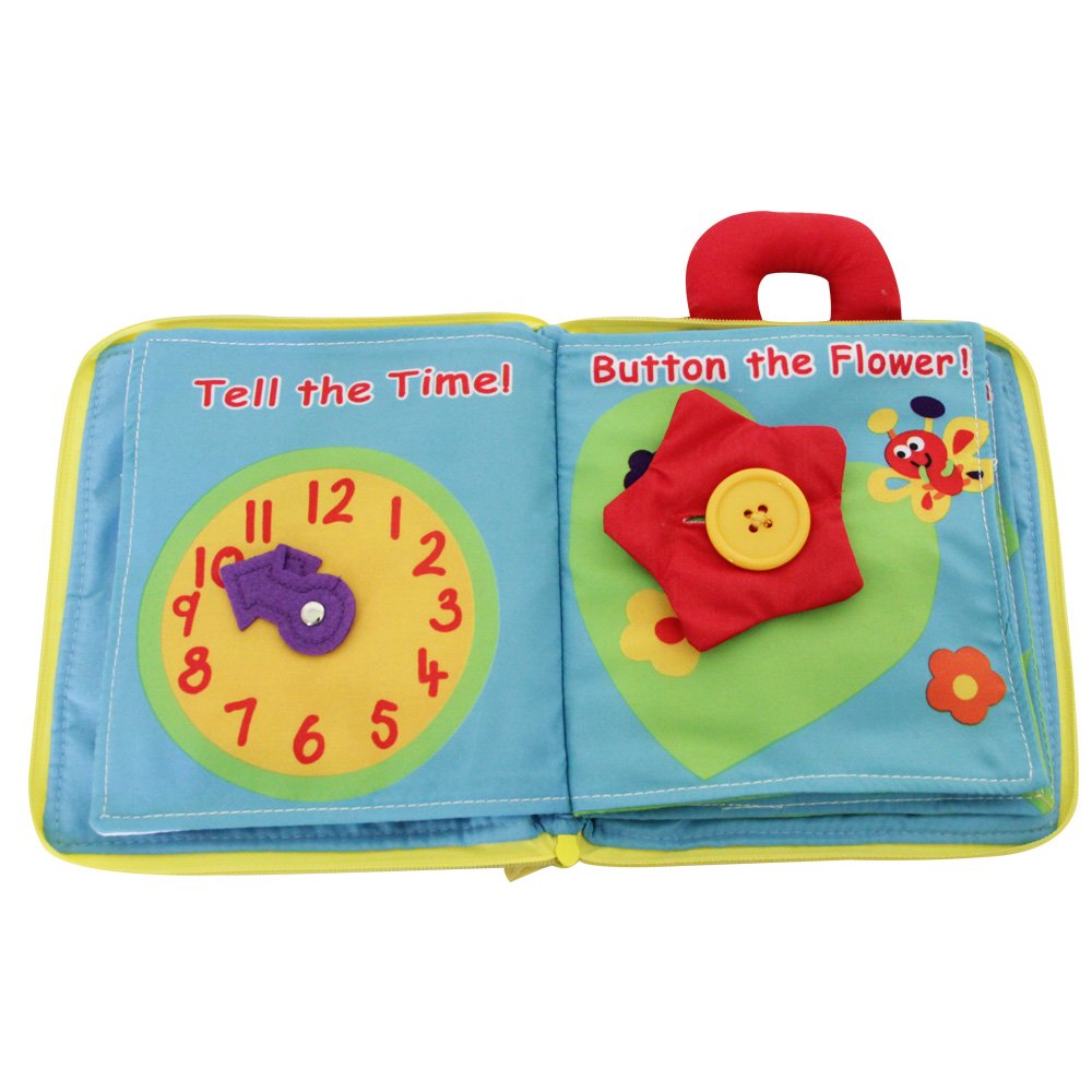 KAKIBLIN Quiet Book for Toddler Portable Baby Soft Activity Book Non-Toxic Early Learning Basic Life Skill Toy, Flower