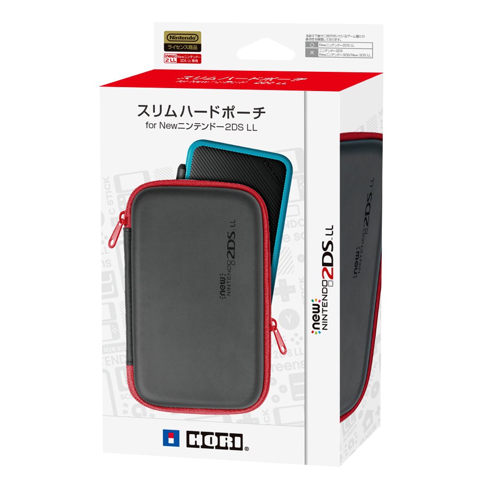 HORI [2DS LL corresponding] Slim Hard Pouch for New Nintendo 2DS LL Black × Red