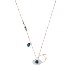 swarovski duo evil eye pendant blue mixed plating 5172560