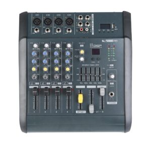 tc-home 4 channel professional powered mixer power mixing amplifier amp 16dsp with usb slot