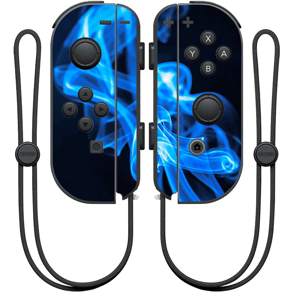 MightySkins Skin Compatible with Nintendo Joy-Con Controller wrap Cover Sticker Skins Blue Flames