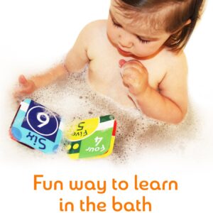 Floating Baby Bath Books Set of 4 - Bath Books for Babies, Infants - Waterproof, Mold-Free Bath Toys for Learning & Early Education (Fruit, Ocean, ABC, Numbers Books)